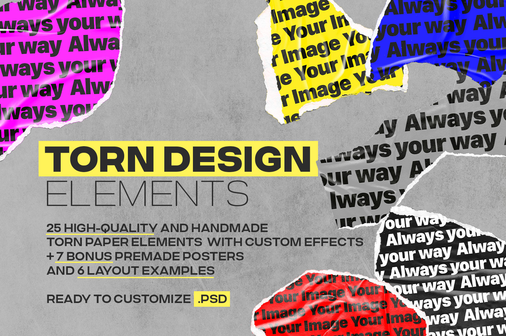 Torn Paper Design Elements, a Product Mockup by Francesco Stefanini