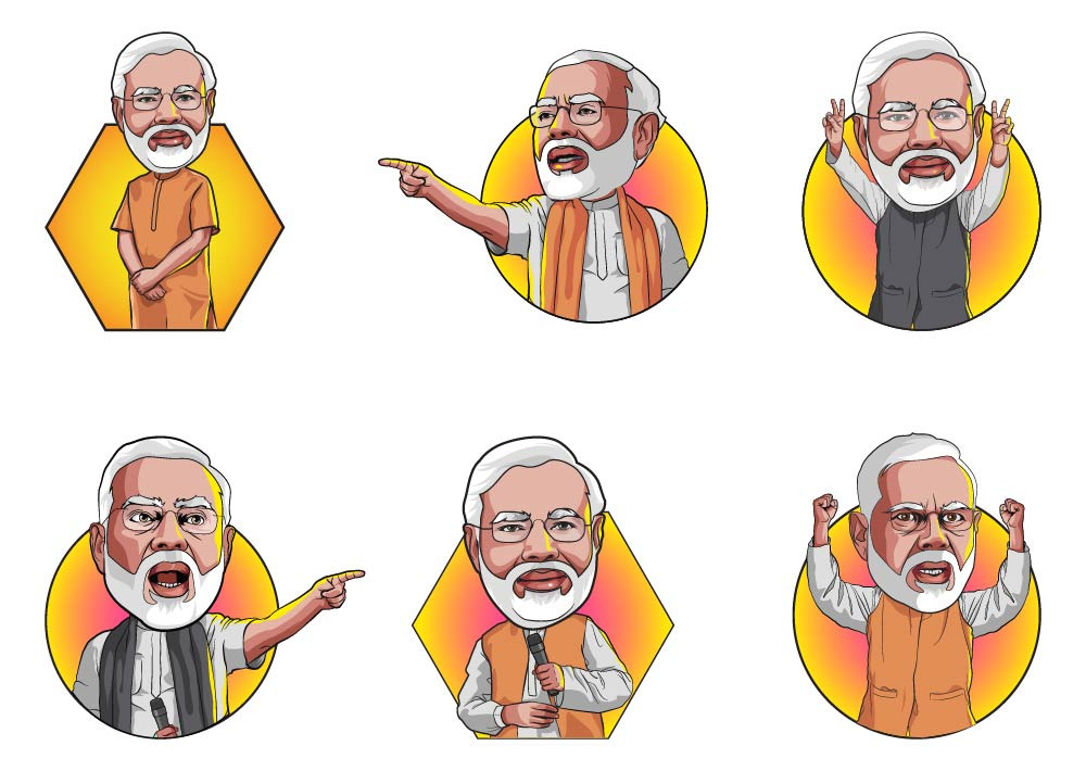 Cartoon Narendra Modi Illustration, a Person Illustration by Nisha ...
