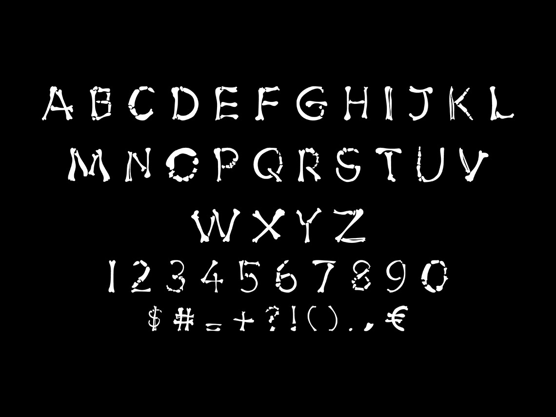 Bones Font SVG, a Decorative Illustration by GeorgeKhelashvili
