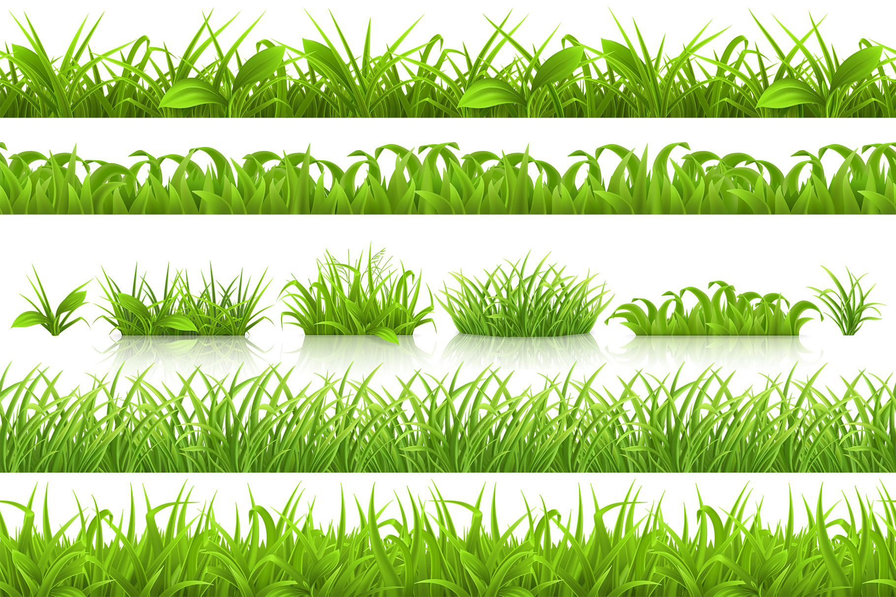 Spring grass, vector set and pattern, a Pattern Graphic by Allevinatis ...