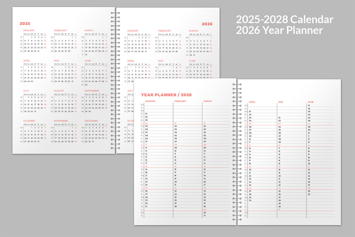 Weekly Planner 2026 (WP040-26-M), a Stationery Template by mikhailmorosin