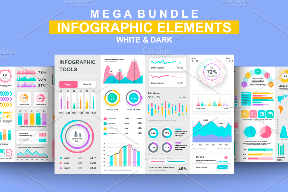 Infographics UI, UX, KIT Elements, a Presentation Template by alexdndz