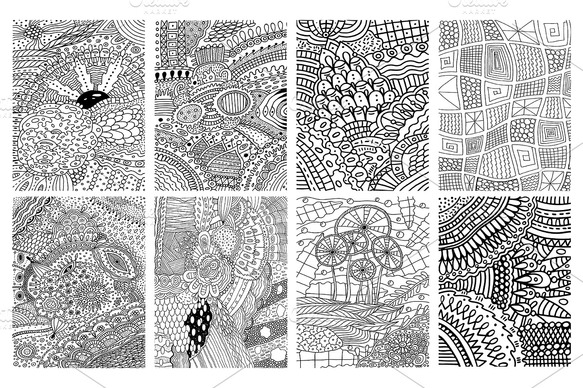 20 Doodle Coloring Pages, an Illustration by DoodleArtDesigns