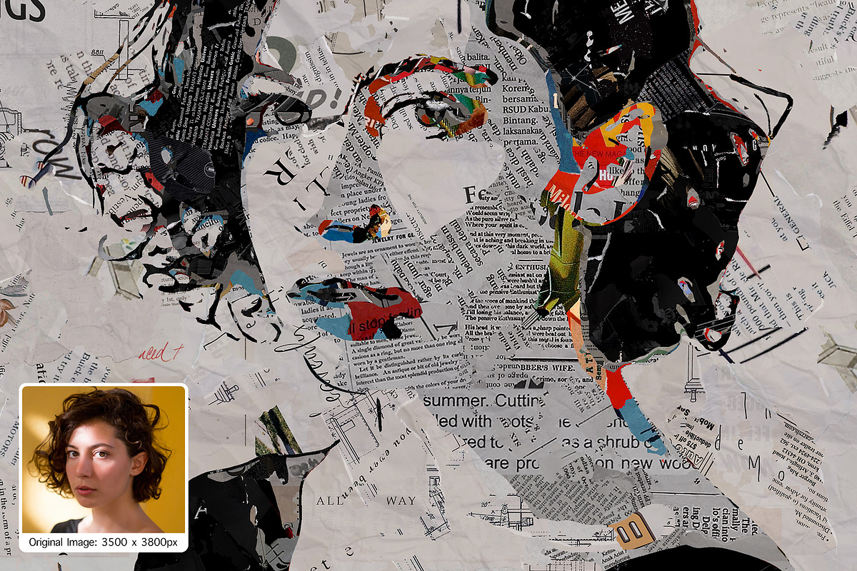 Collage Studio Paper Collage Effect, an Action Add-On by DesignRocket