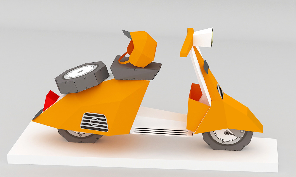 DIY Scooter Model - 3d papercraft, a Templates & Theme by PAPER amaze