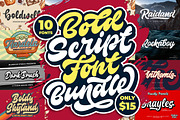 Bold Script Font Bundle, a Script Font by Blankids Studio