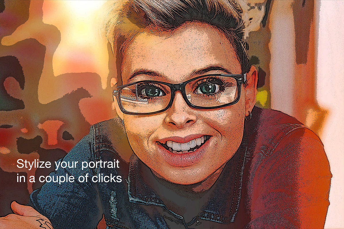 Cute Comics Portrait Effect, a Layer Style Add-On by Grafvish