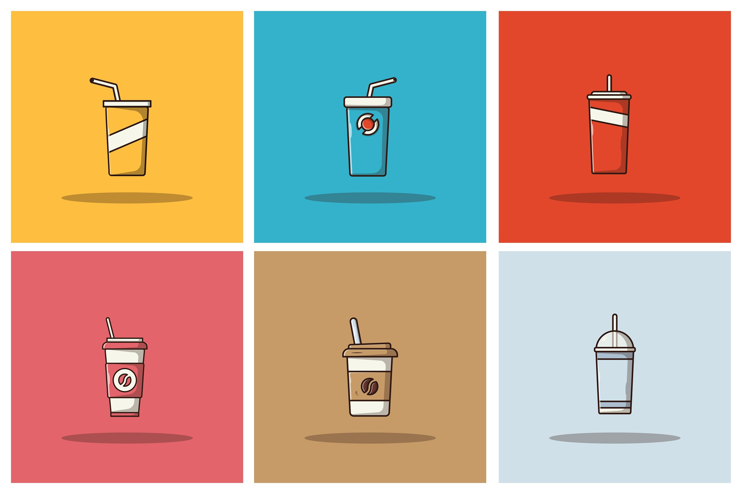 Drinks Vector Set Illustration, a Food Illustration by Aisyah