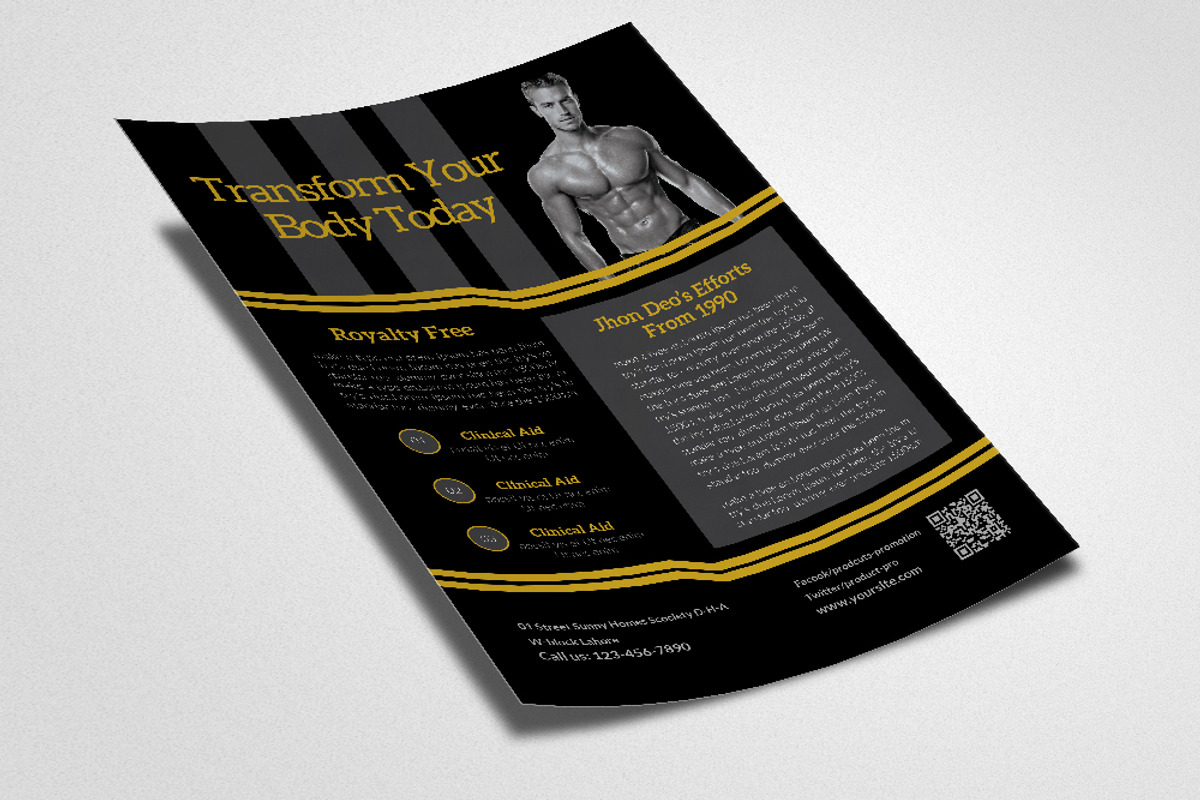 Body Fitness Flyer Template, a Flyer Template by Psd Templates