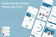 Habit & Routine Tracker App UI Kit, an UI Kit Template by Betush