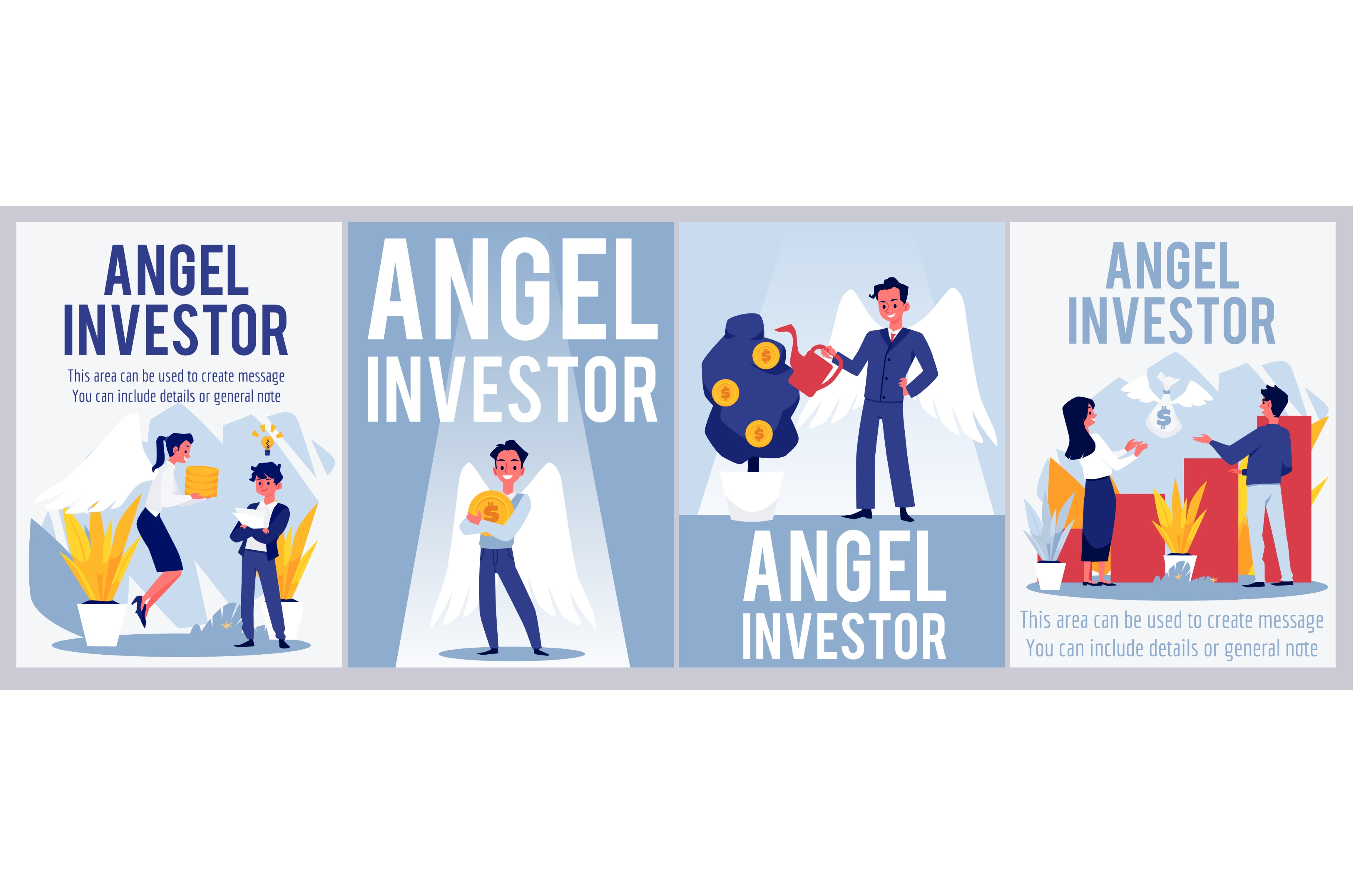 Angel Investor flat cartoon vector, a Person Illustration by Sabelskaya