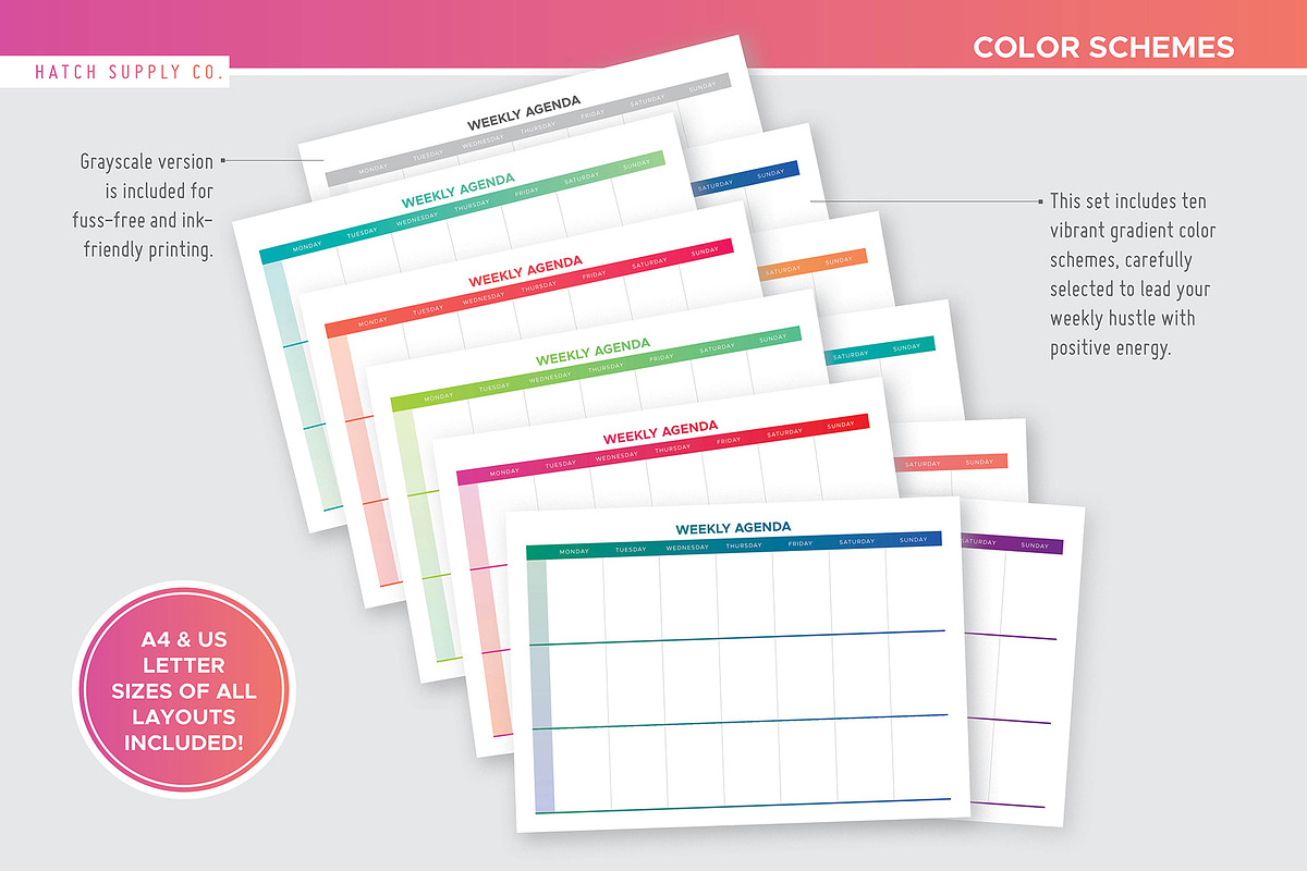 Verve: Weekly Block Planner, a Stationery Template by Hatch Supply Co.
