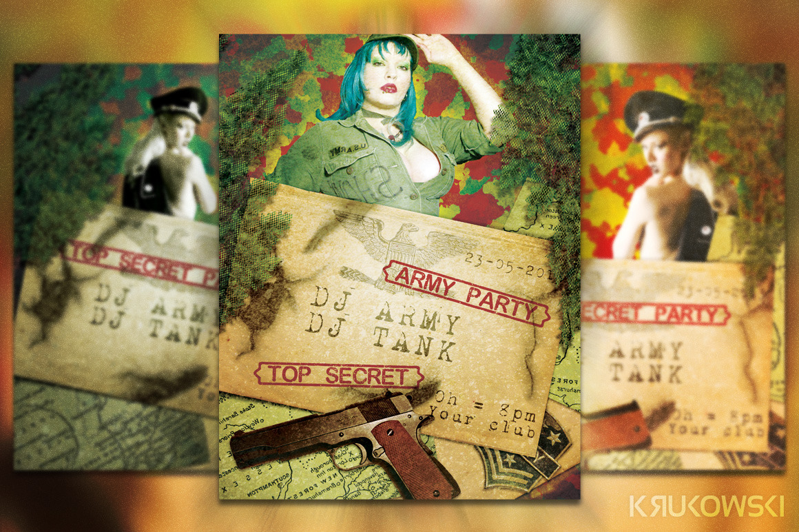 Military Party Flyer / Poster, a Flyer Template by Krukowski Graphics