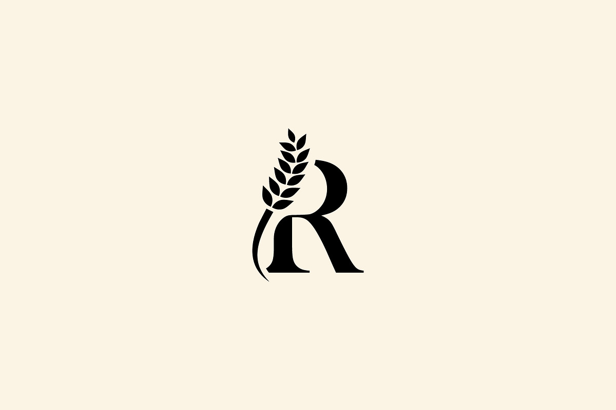 Wheat logo letter R vector