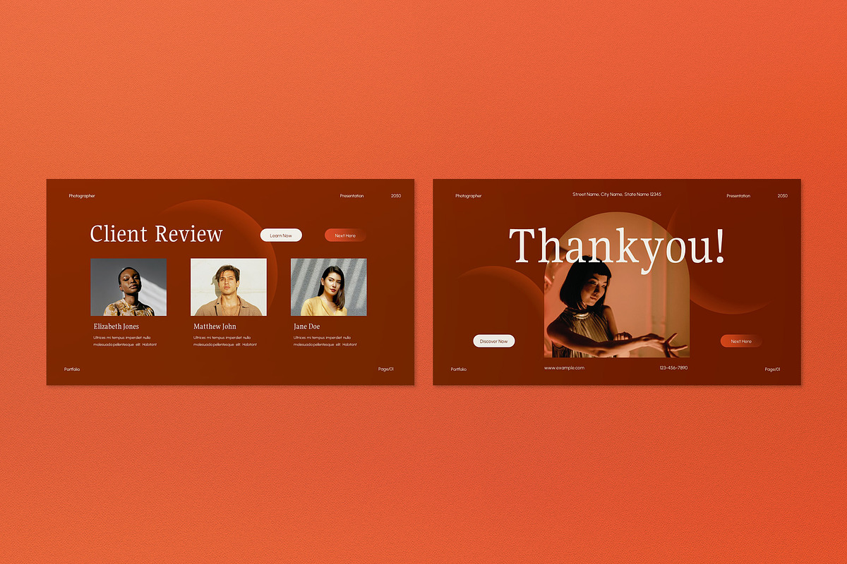 Red Portfolio Google Slides, a Presentation Template by graphicook