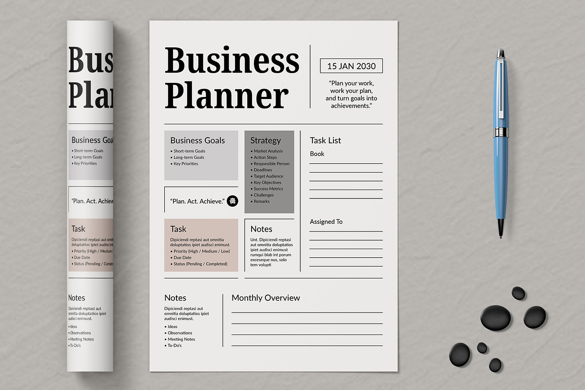 Business Planner Template Layout