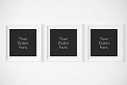 Set of 3 square matted frame mockups, a Print Template by CGmockup