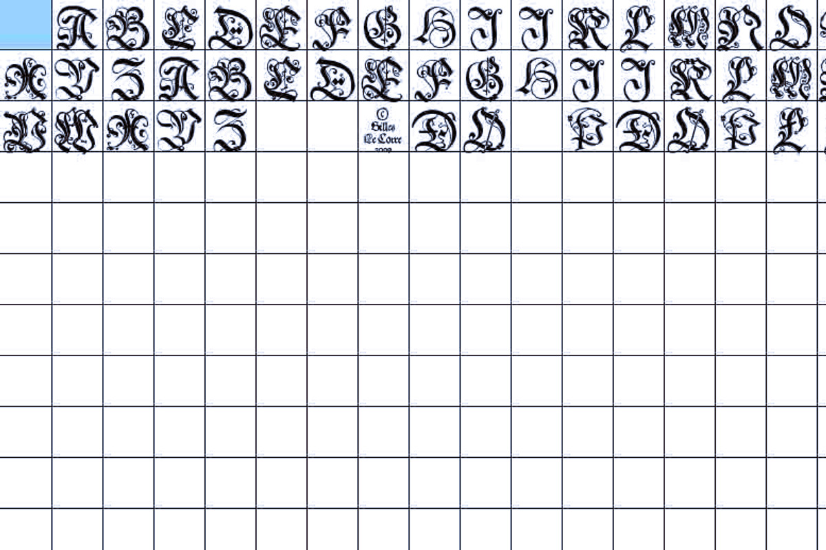 1543 German Deluxe Complete Set, a Blackletter Font by GLC Foundry