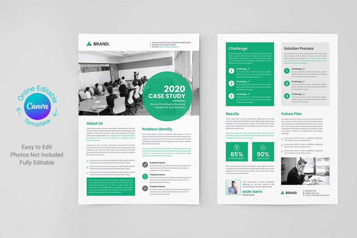 Case Study Canva Template, a Brochure Template by DesignOriel