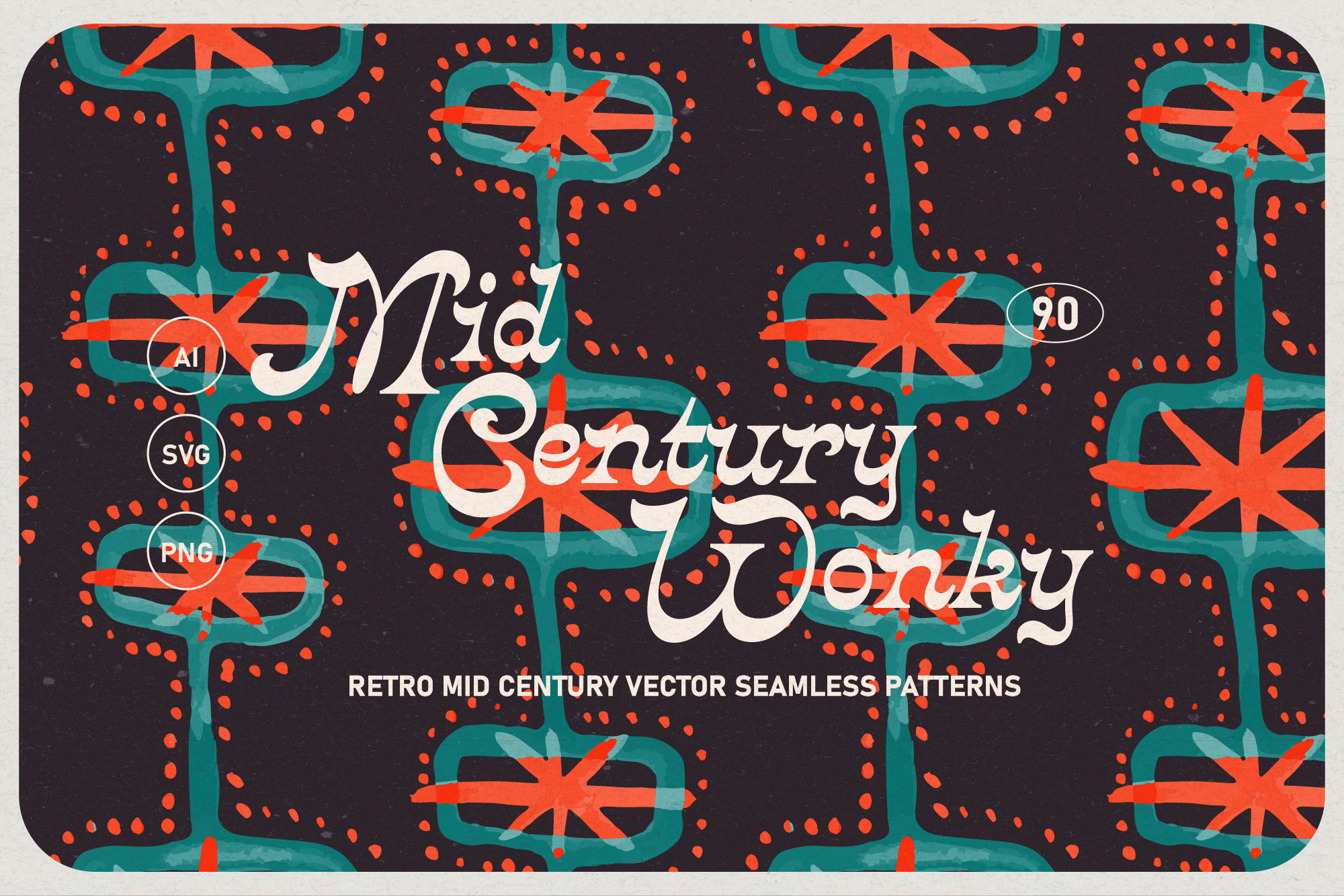 Mid Century Wonky Patterns, a Pattern Graphic by angelainthefields