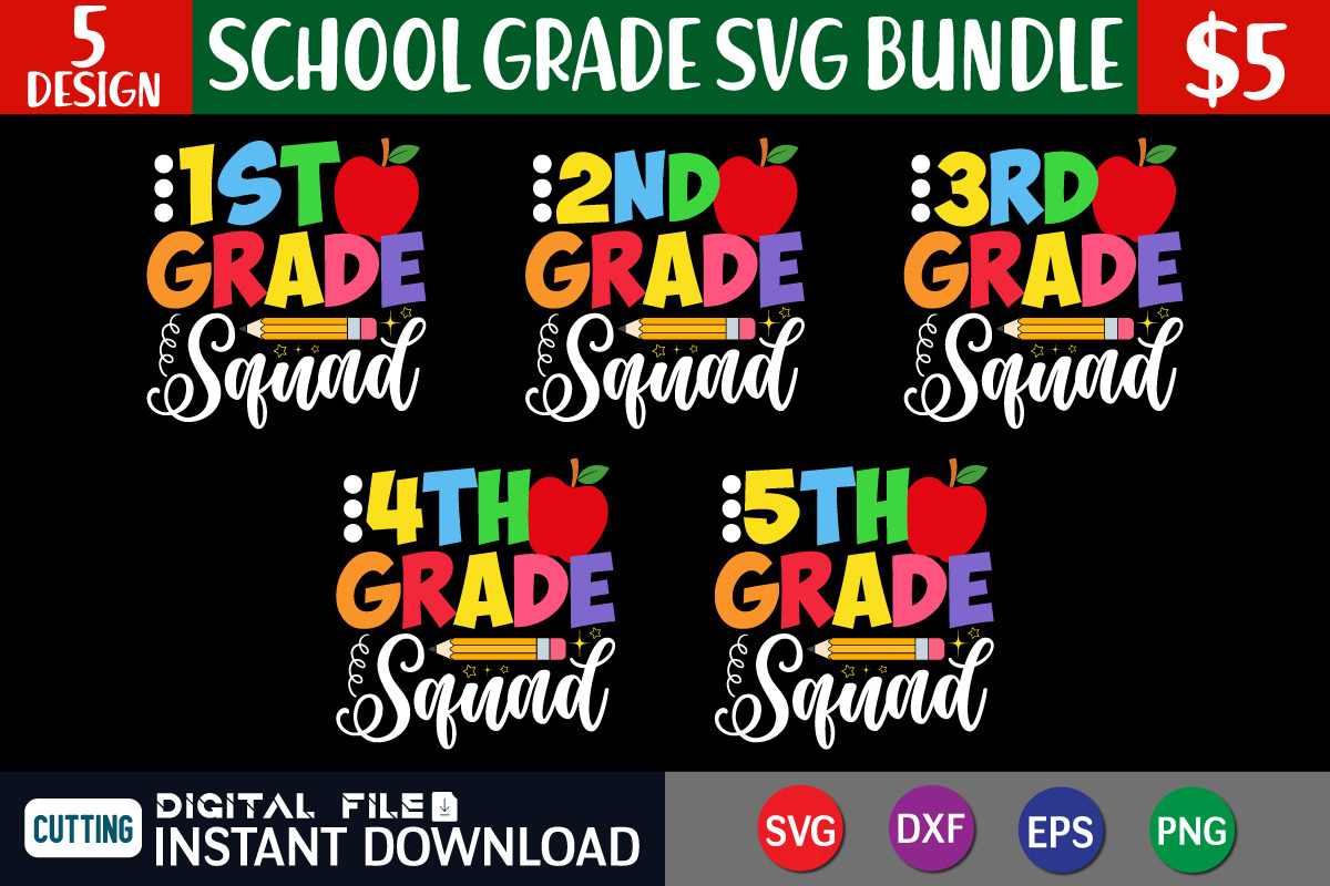 School Grade SVG Bundle, an Education Illustration by FunnySVGCrafts ...