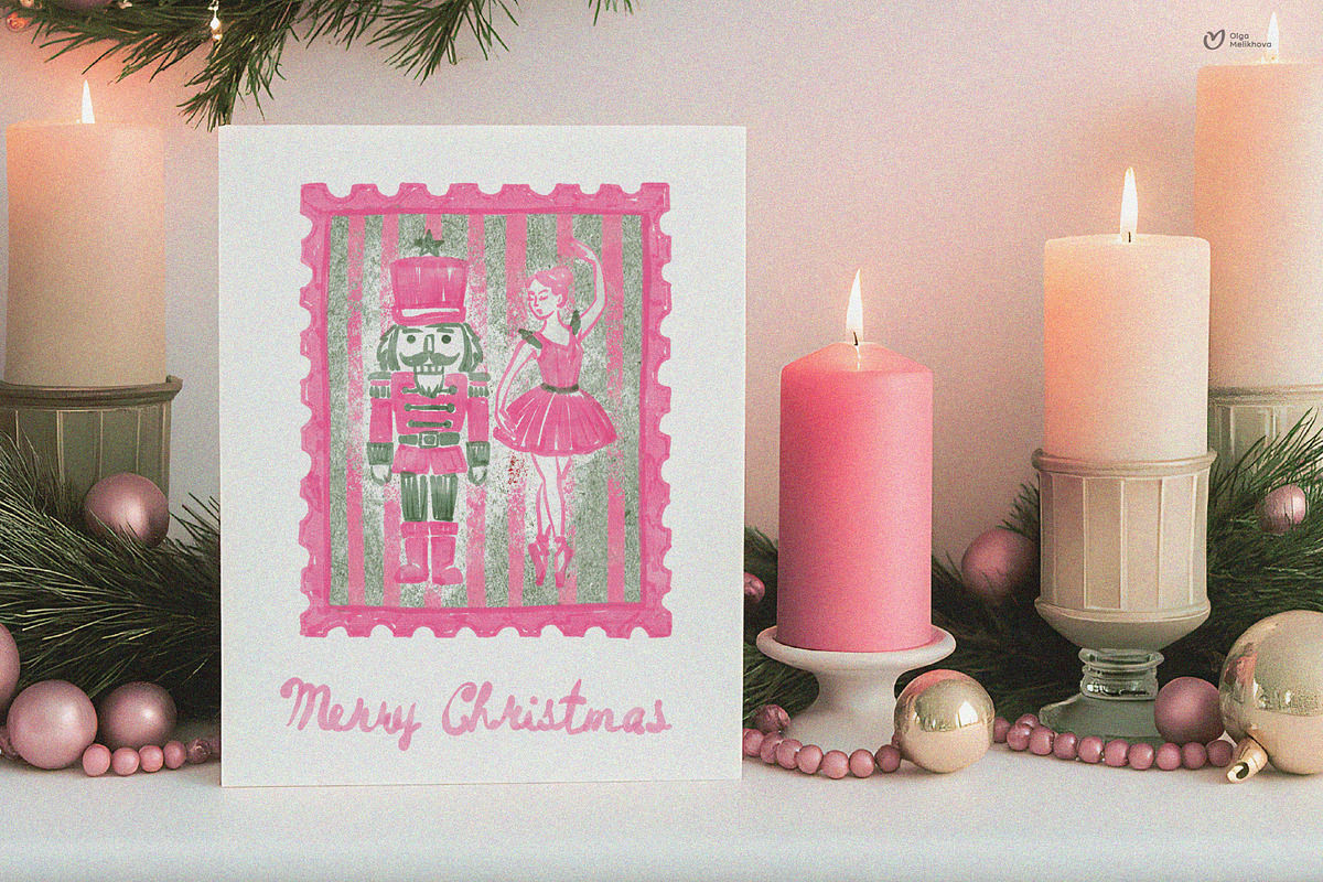 Preppy Pink Christmas Clipart PNG, an Object Graphic by ollalya