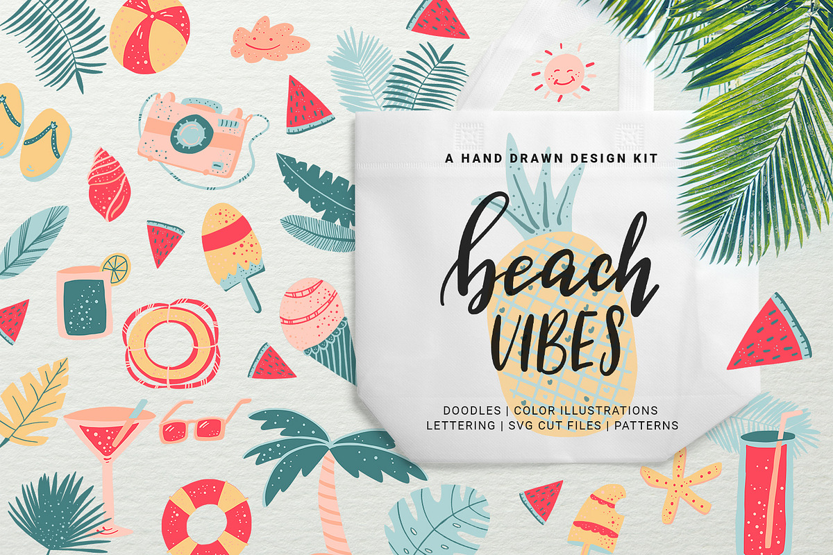 Beach Vibes - Summer design kit, an Object Graphic by Gray Cat Graphics