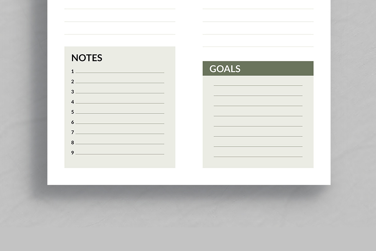 Study Planner Template Layout