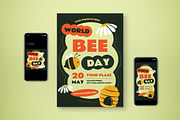 World Bee Day Flyer Set, a Flyer Template by graphicook