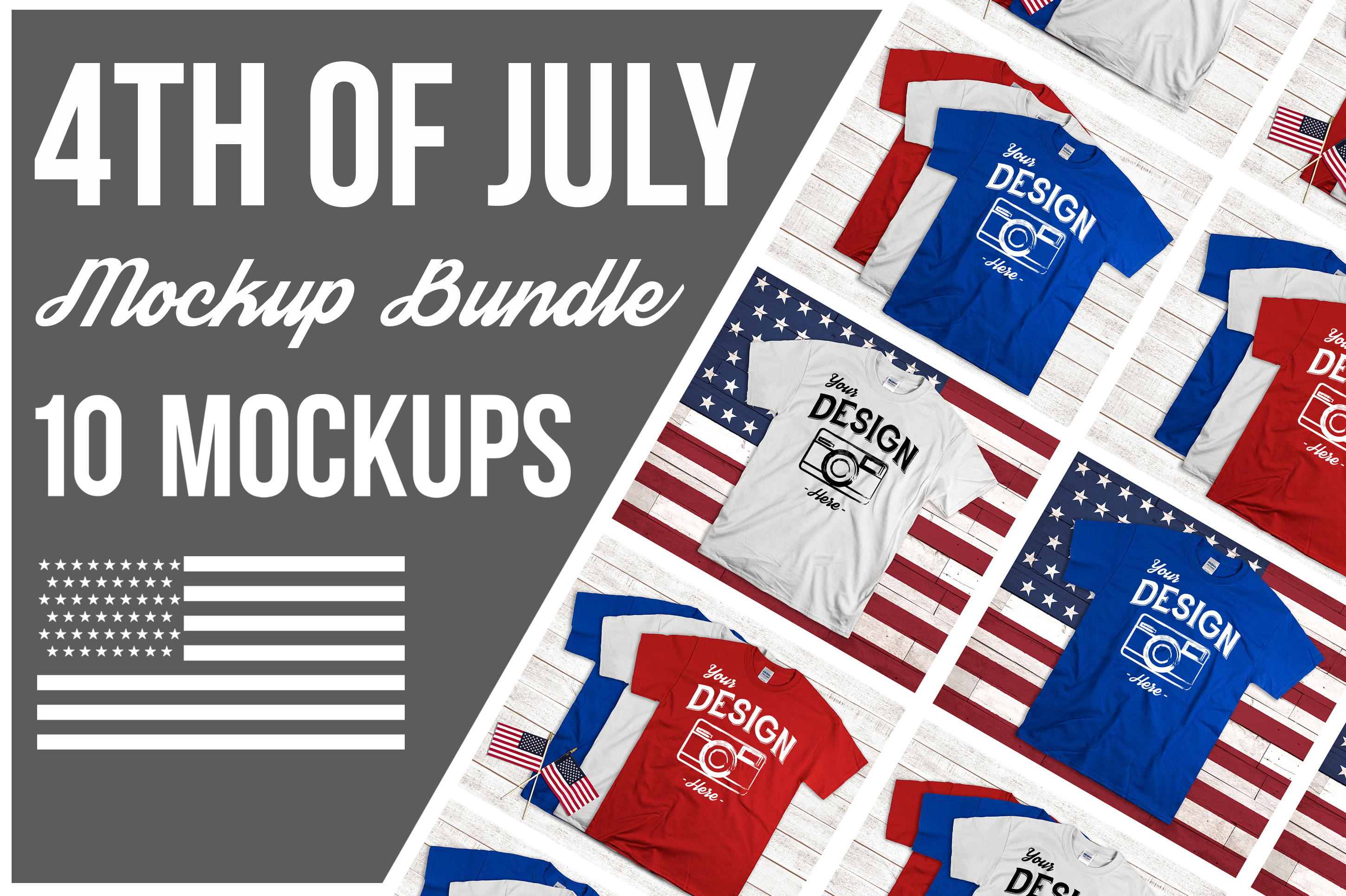 4th of July Tshirt Mockup Bundle, a Shirt Mockup by Bees Knees Designz