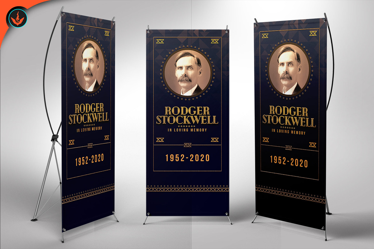 Art Deco Funeral Roll Up Banner, a Templates & Theme by SeraphimChris