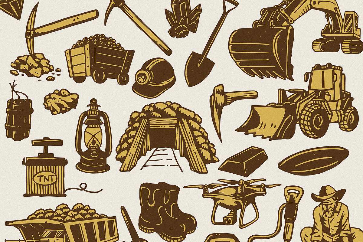 Old Mine Illustration Pack, an Illustration by Megflags