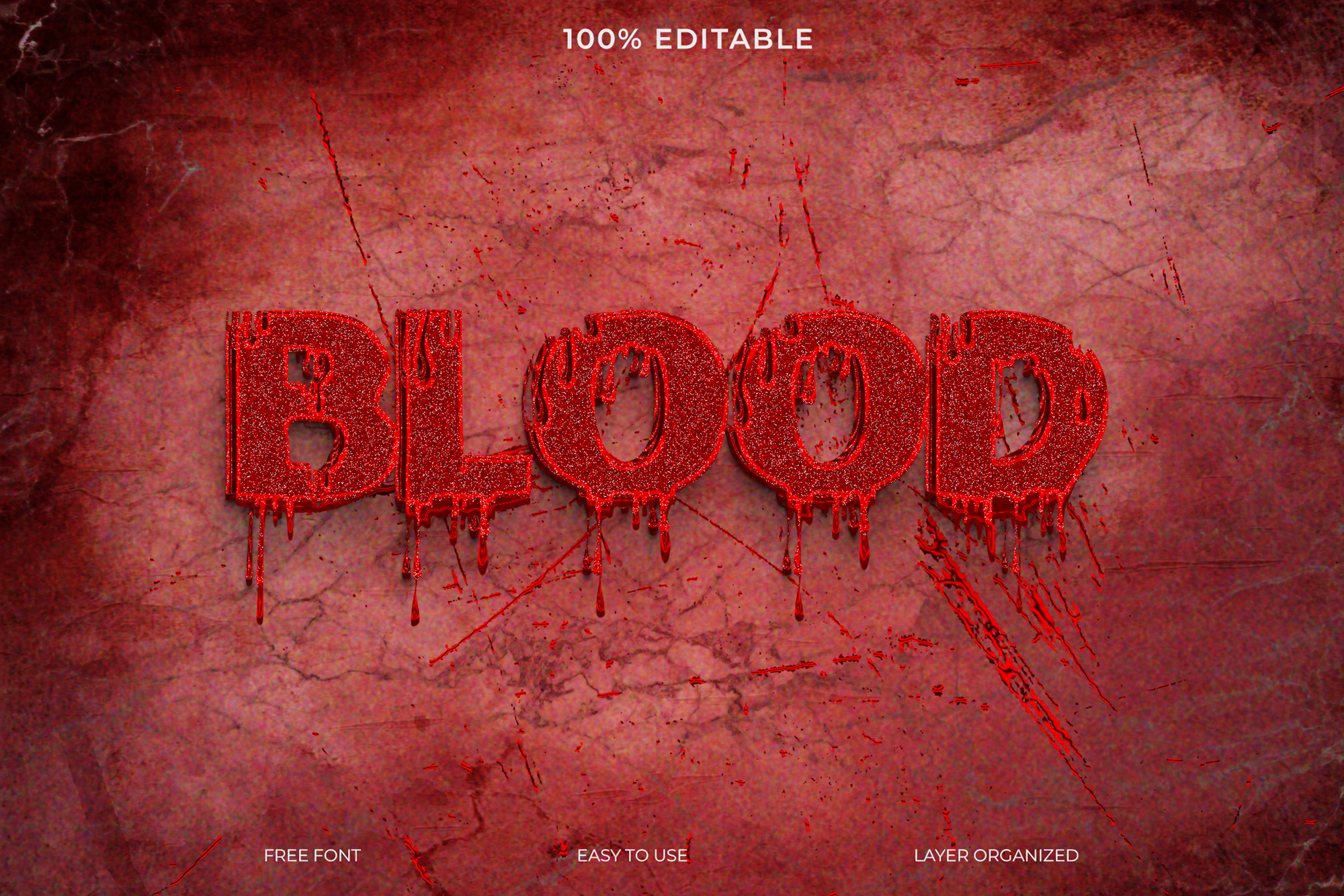 Red Blood Text Effect PSD File, a Layer Style Add-On by Imamul001