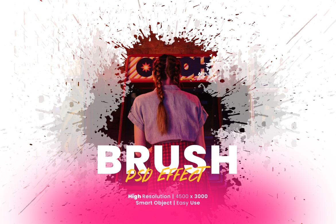 Splatter Brush Photo Effect Psd