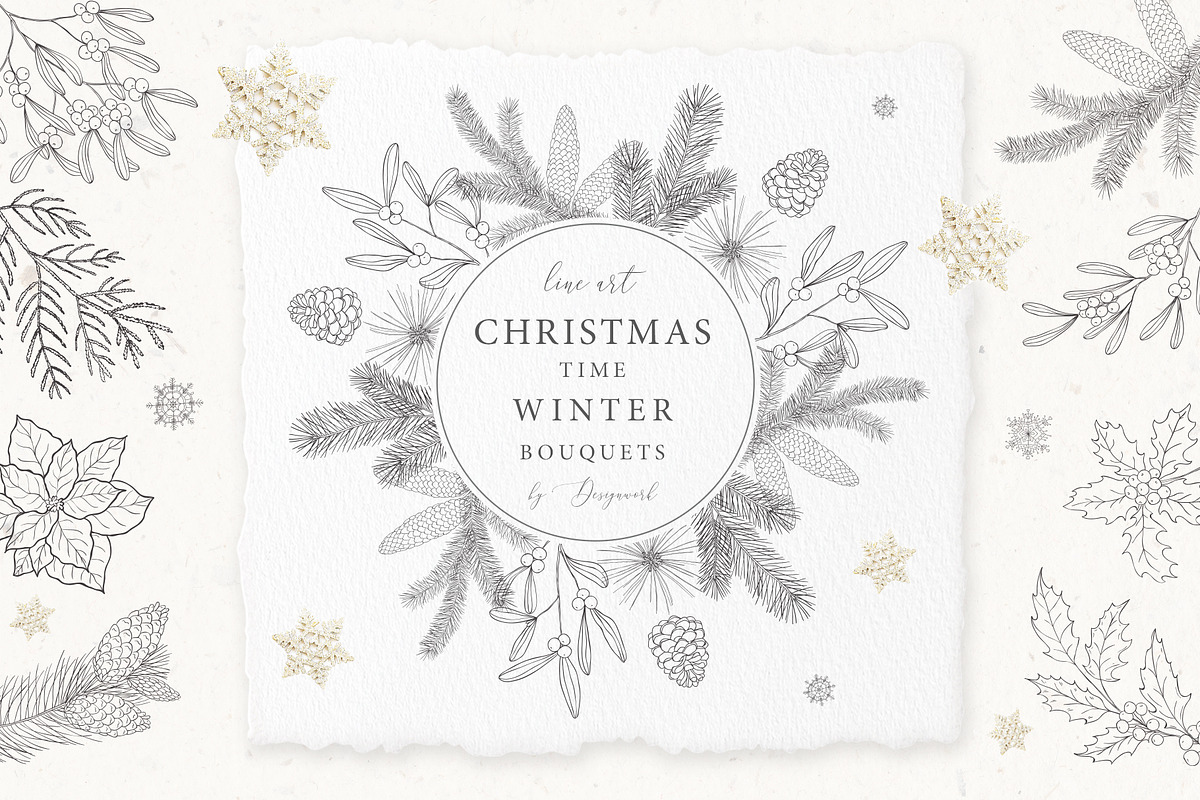 The best of the Line Art BUNDLE., a Decorative Illustration by Designwork