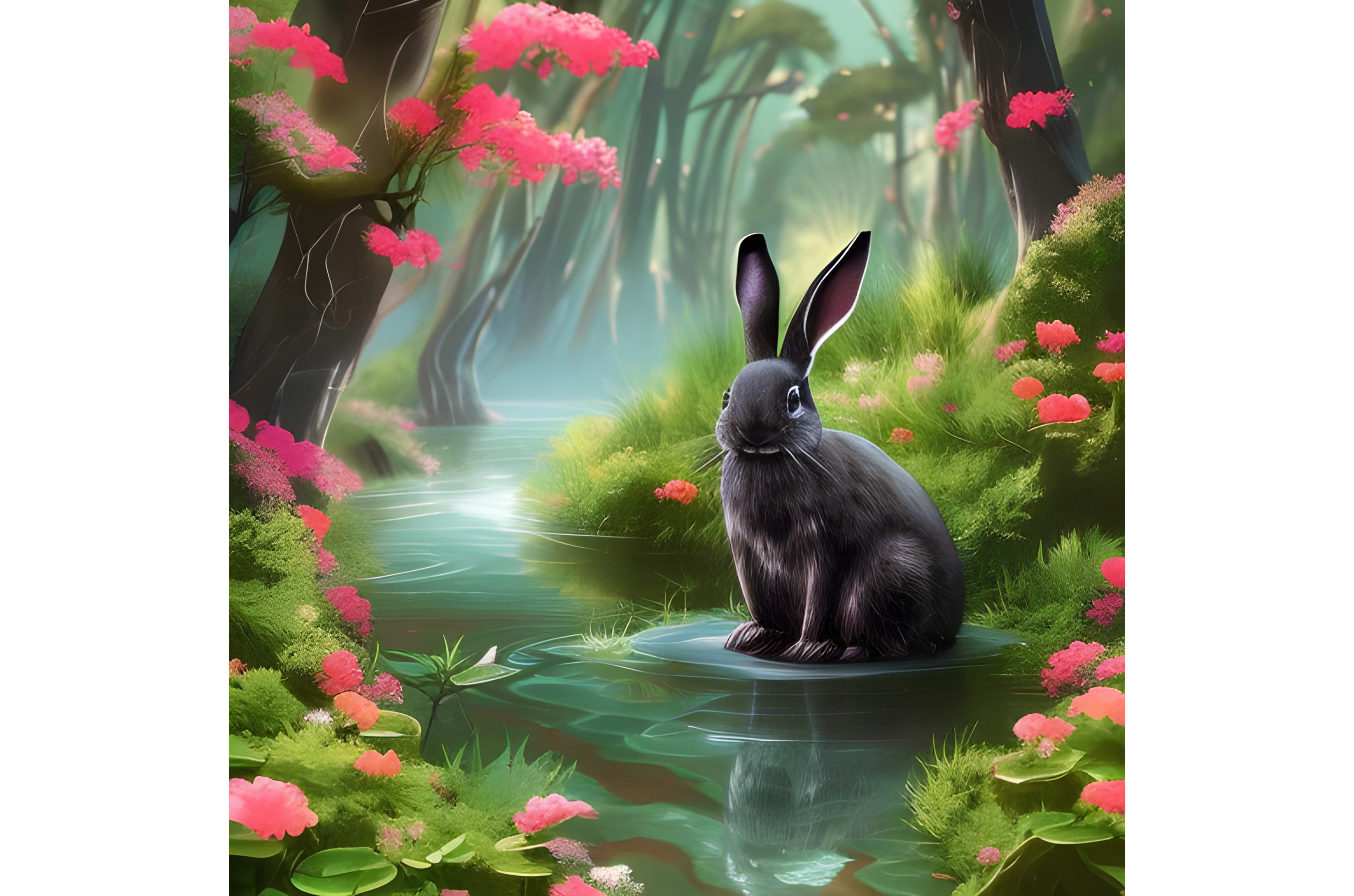 The black water rabbit is the symbol, an Animal Illustration by ...