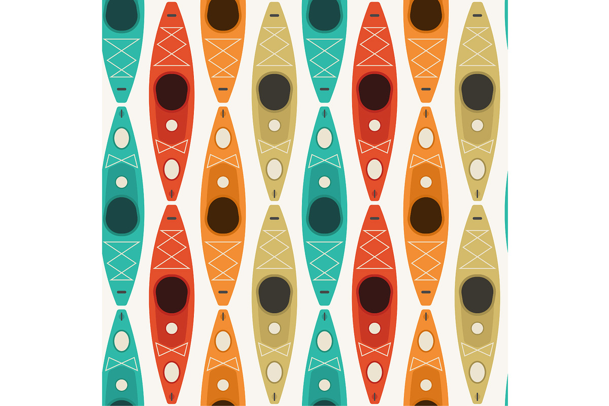 Kayak Seamless Pattern, a Pattern Graphic by Alex Krugli