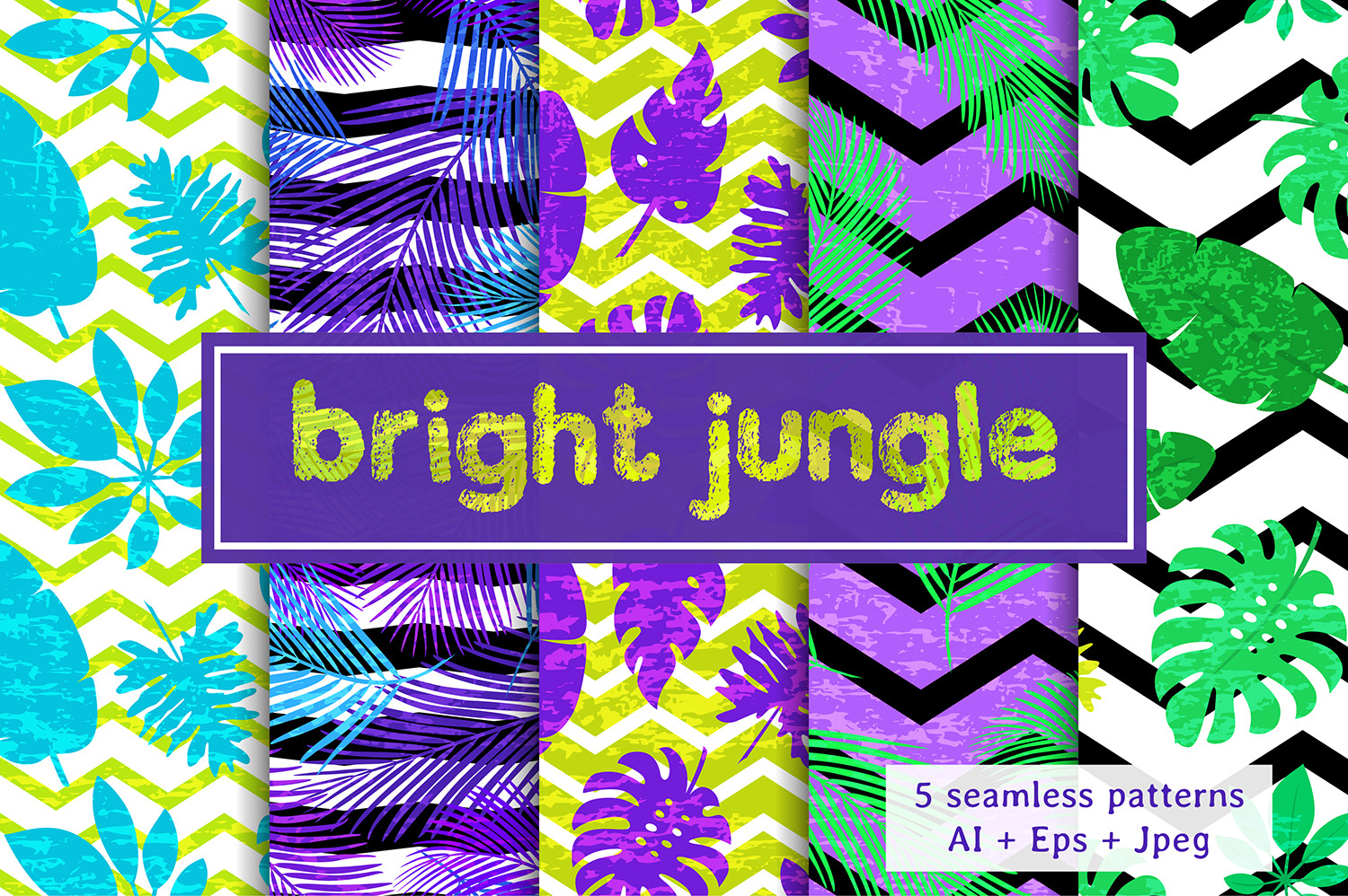 Bright jungle, a Pattern Graphic by Alla_Ri_Shop