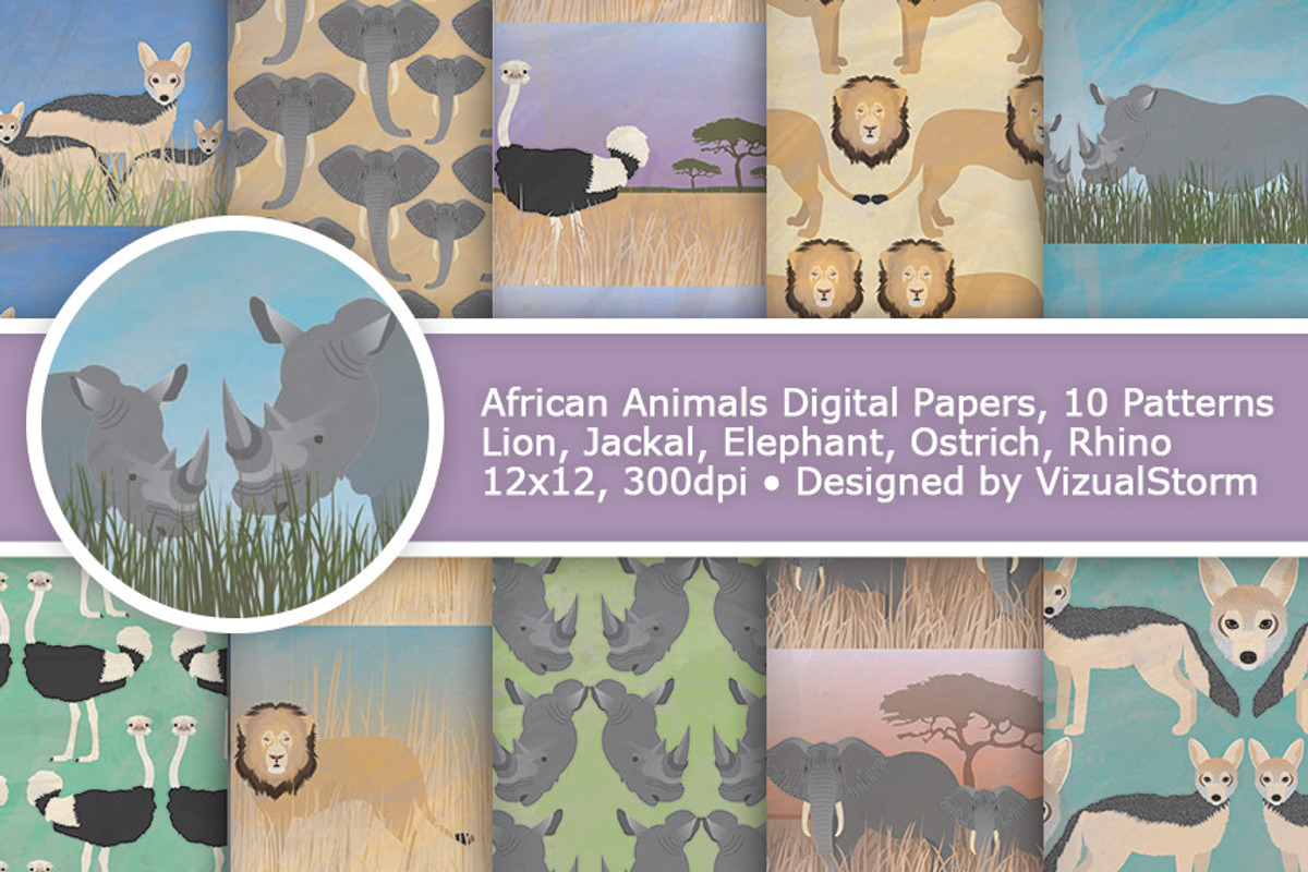African Animal Patterns, a Pattern Graphic by VizualStorm