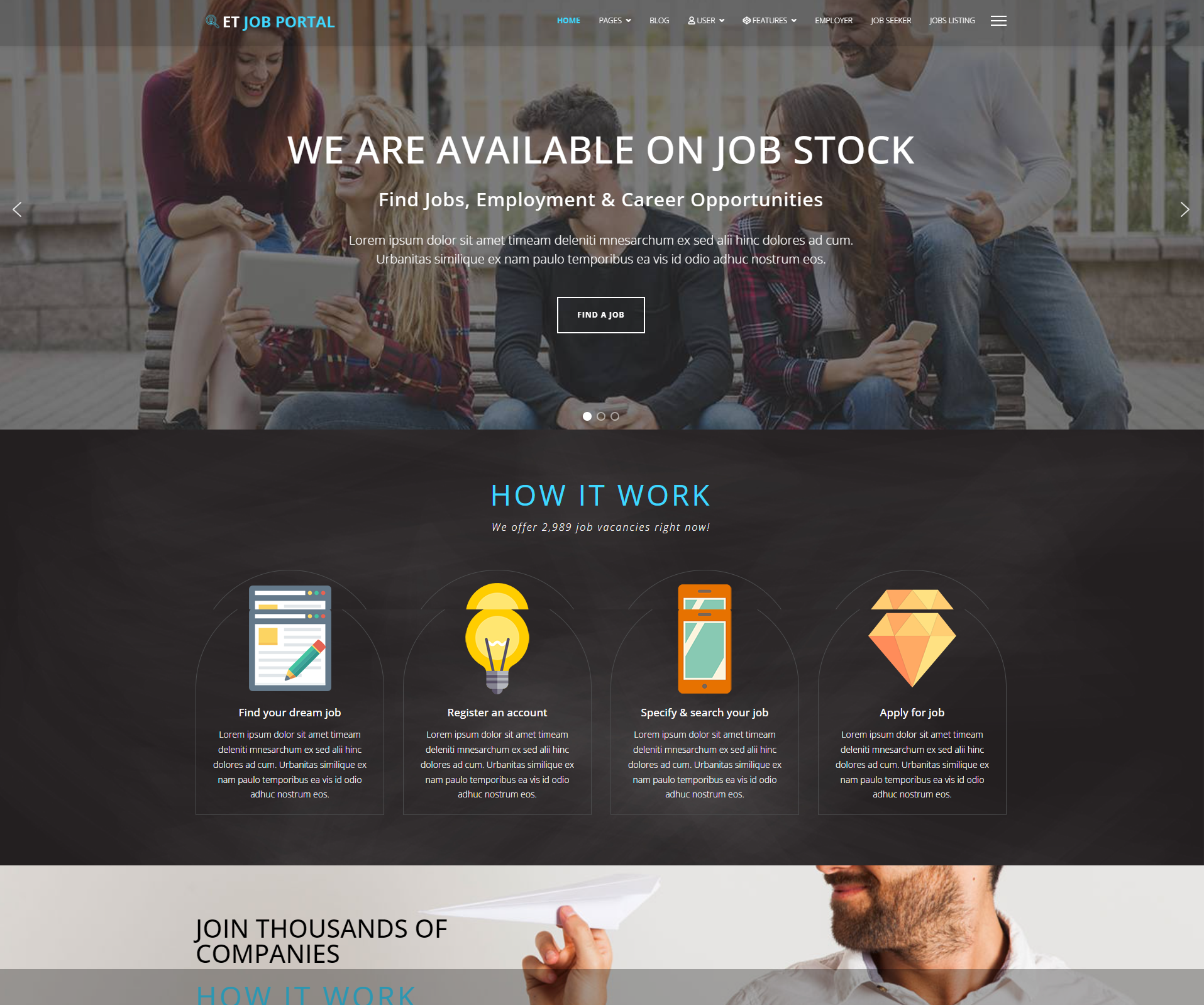 ET Job Portal - Employment Template, a Websites & App Template by LTheme
