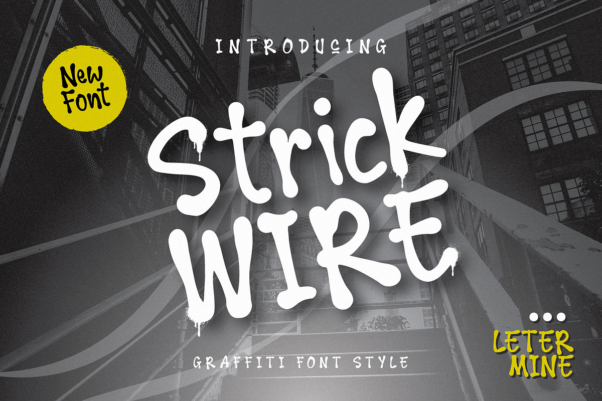 Strick Wire Graffiti Font, a Handwritten Font by Lettermine
