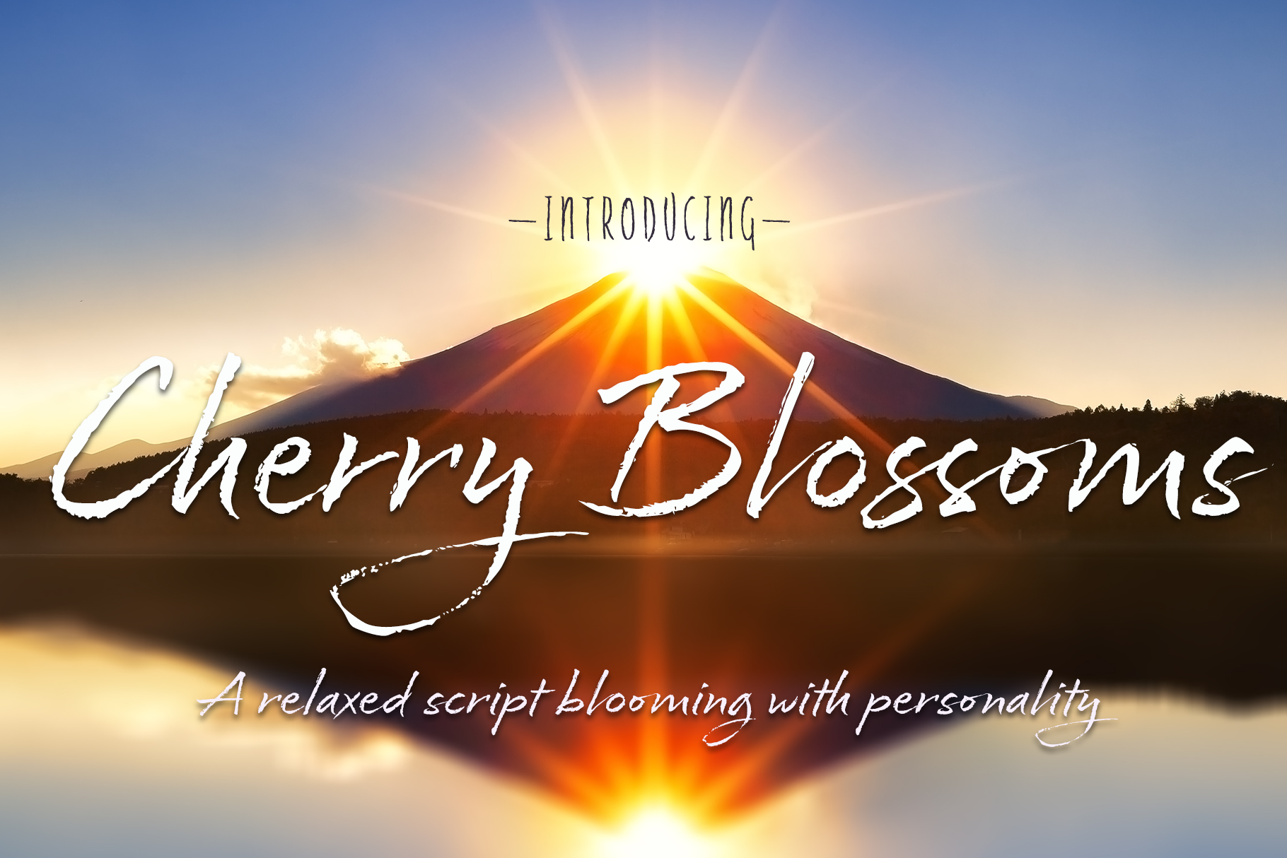 Cherry Blossoms Script Typeface, a Script Font by Positype
