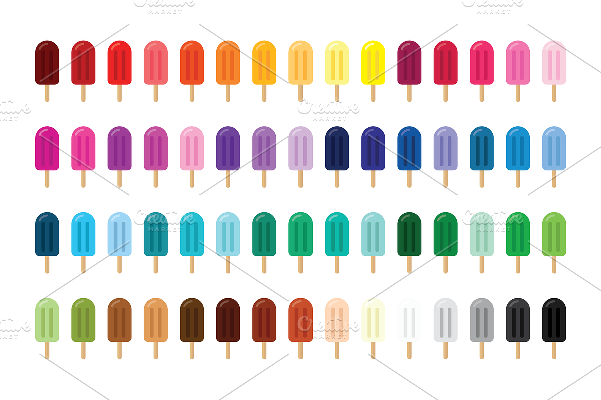 Popsicles & Ice Pops Clip Art Set, a Food Illustration by Running With ...