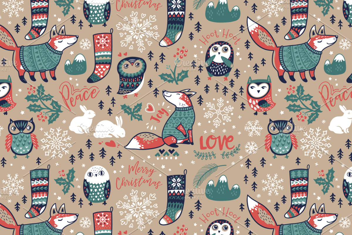 Christmas wishes patterns, a Pattern Graphic by PenguinHouse