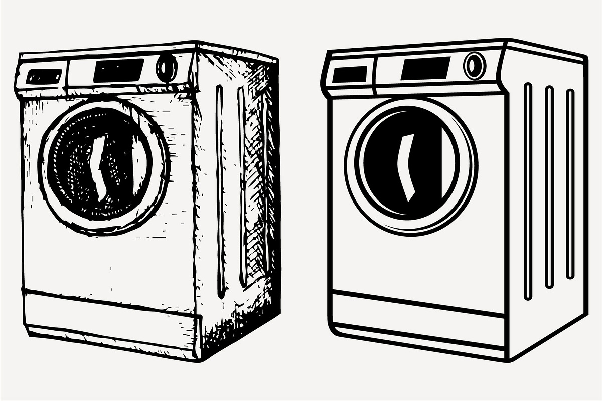 washing machine set vector SVG PNG, an Object Graphic by FileVectorSVG