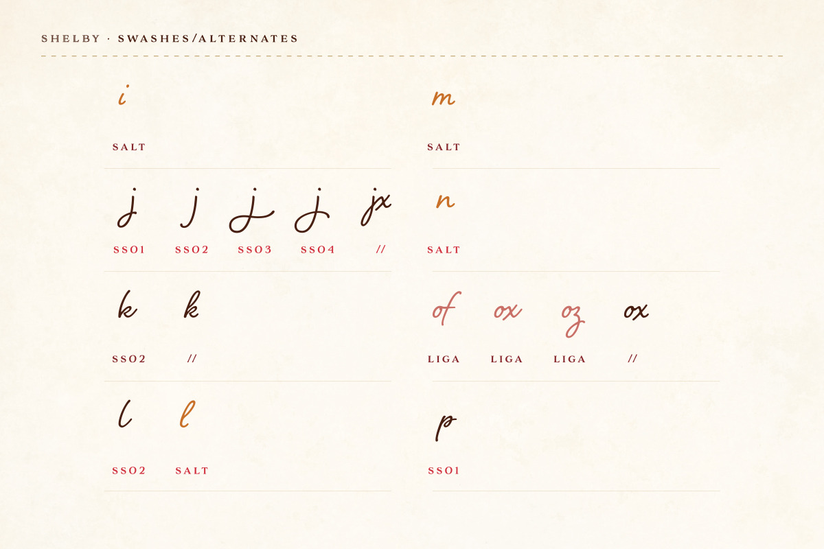 Shelby - Regular, a Script Font by Laura Worthington