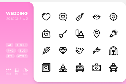 Wedding - Color Icons, an Outline Icon by RudenkoArts