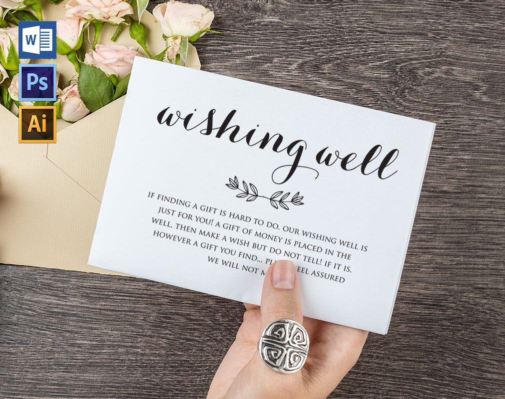 Wishing Well Card Template SHR447, an Invitation Template by Shafura ...
