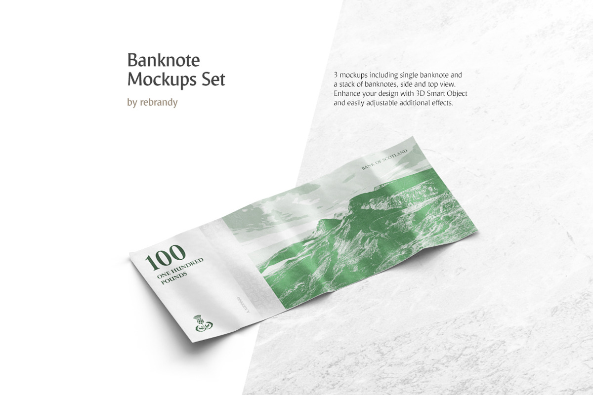 Banknote Mockups Set, an Advertising Mockup by rebrandy