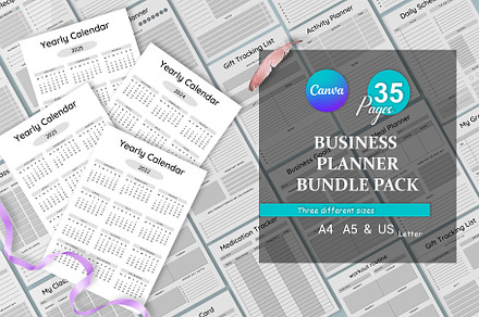 Canva Editable Travel Planner Bundle, a Stationery Template by Design Zone